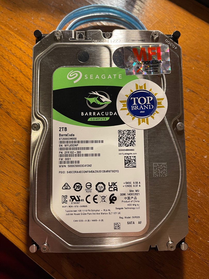 Seagate BarraCuda HDD / Hardisk Internal PC 2TB SATA 7200RPM ...