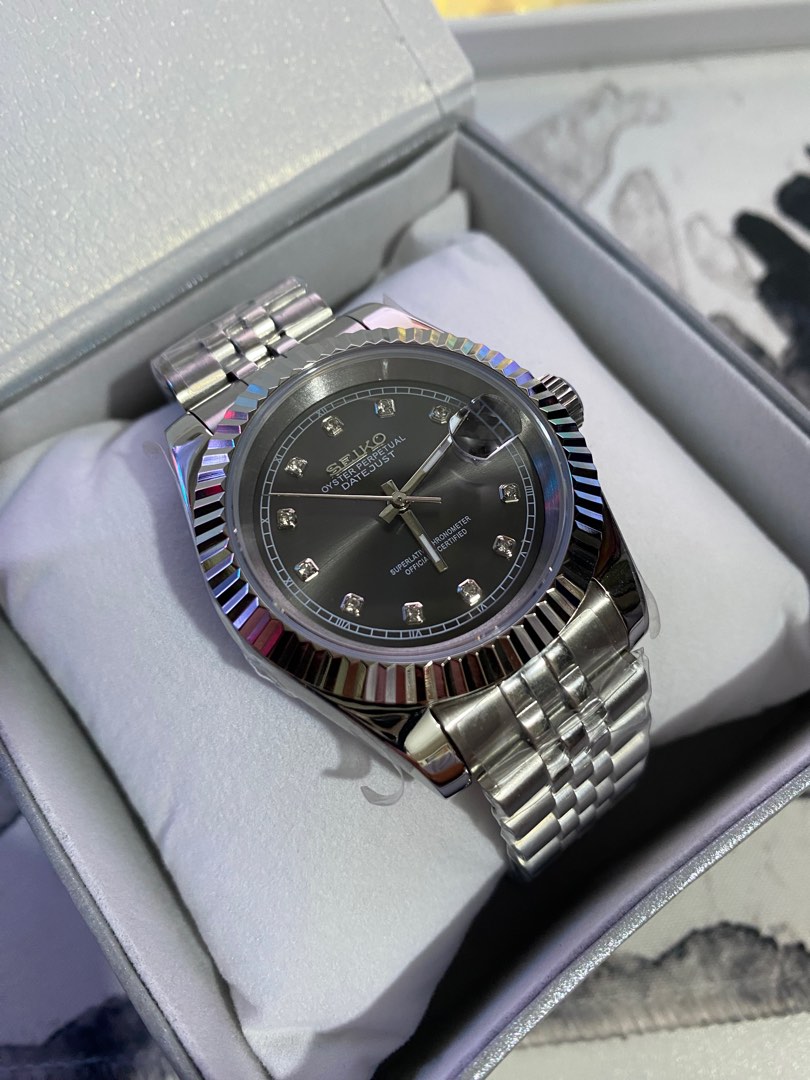 Seiko Mod Diamond Dial Date Just, Men's Fashion, Watches & Accessories ...