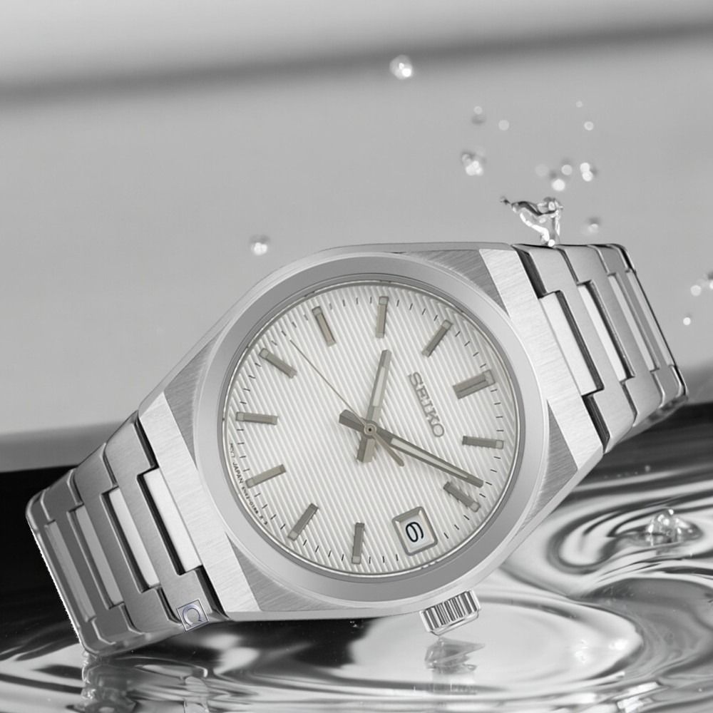 Seiko SUR573P1 Conceptual White Dial Analog Stainless Steel Sapphire ...