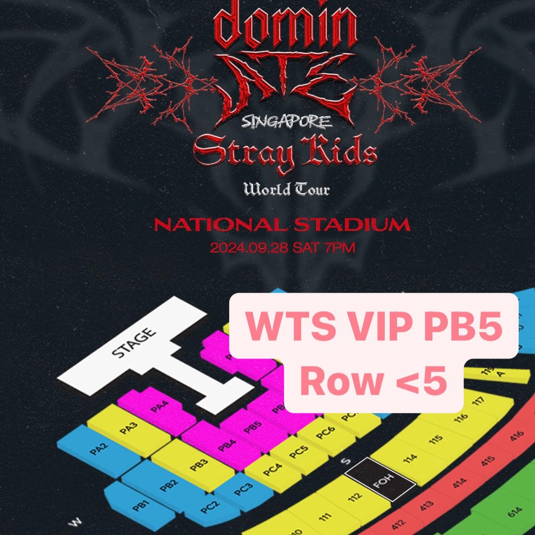 Stray Kids SKZ World Tour Concert Ticket VIP Seated PB5, Tickets ...