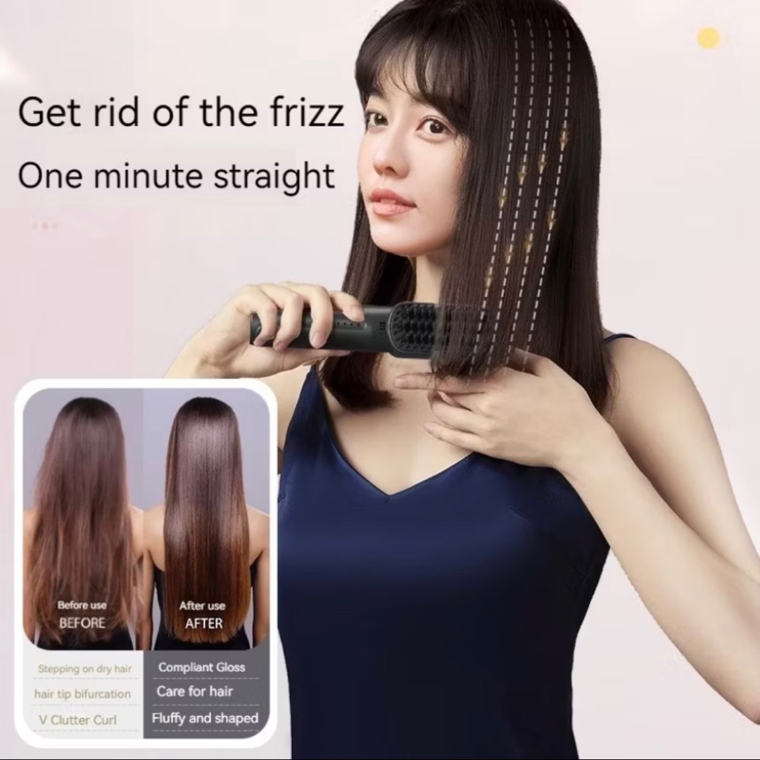 Three-speed hair straightening comb, long-lasting styling, silky gloss ...