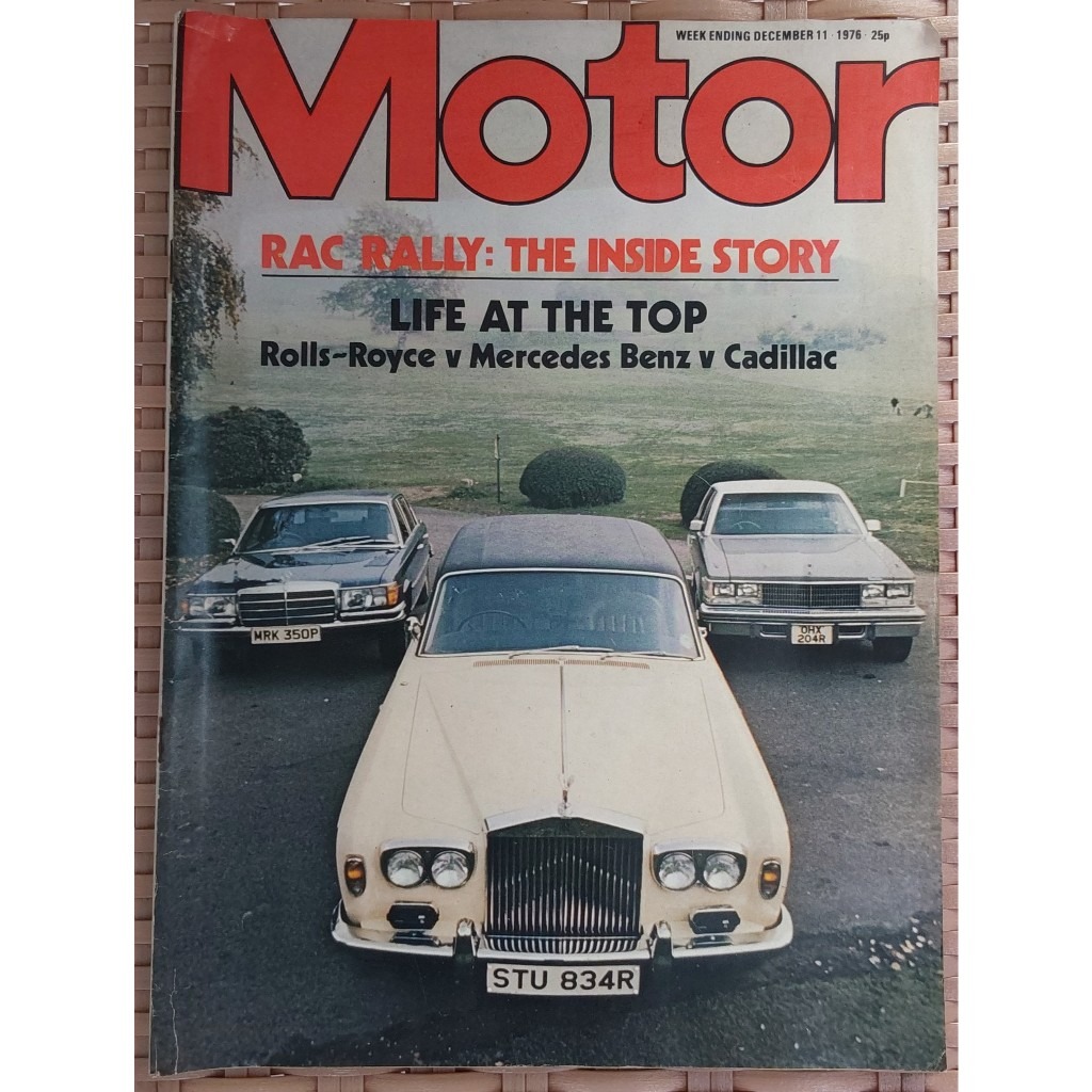 UK VINTAGE CAR MAGAZINE - Motor Magazine December 11 1976, Rolls Royce ...