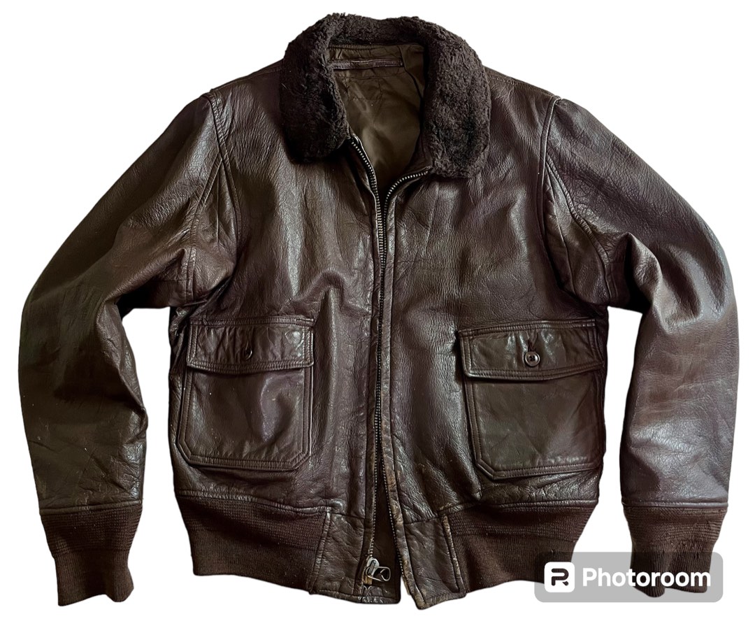 Vintage 70s USN Us Navy G1 Leather Army Flight Jacket Made In USA, Men ...