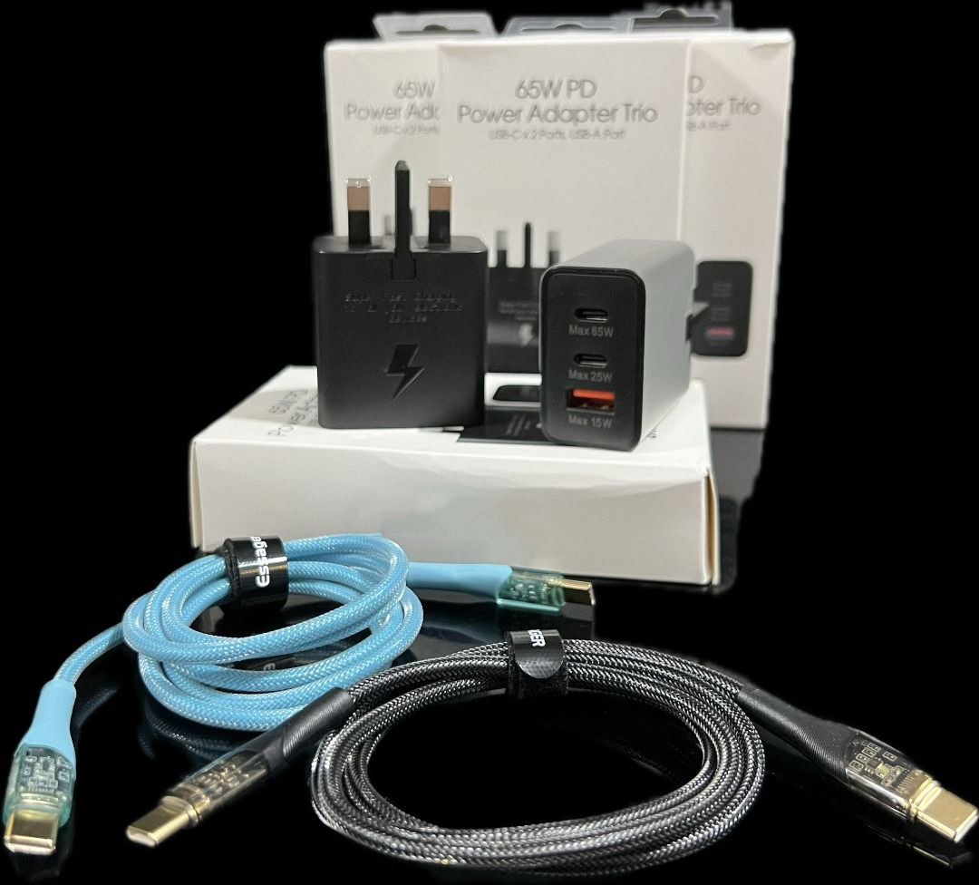 65W PD Power Trio Adapter 2 PD Port USB-C, 1 USB-A Port Super Fast ...