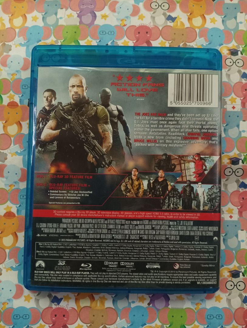 義勇群英 毒蛇反擊戰 G I Joe Retaliation 香港版 二手 3D+2D 2碟裝 英語 中文字幕 注意：盒殘 藍光 blu-ray Thai-subtitle Thai ...