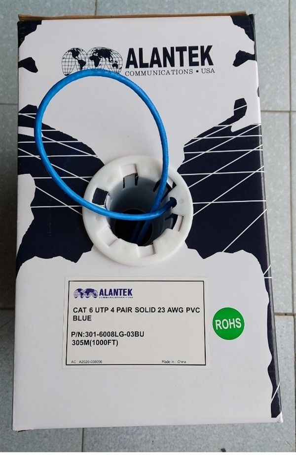 ALANTEK USA CAT6 UTP LAN CABLE PURE COPPER 23AWG 4 TWISTED PAIRS ...