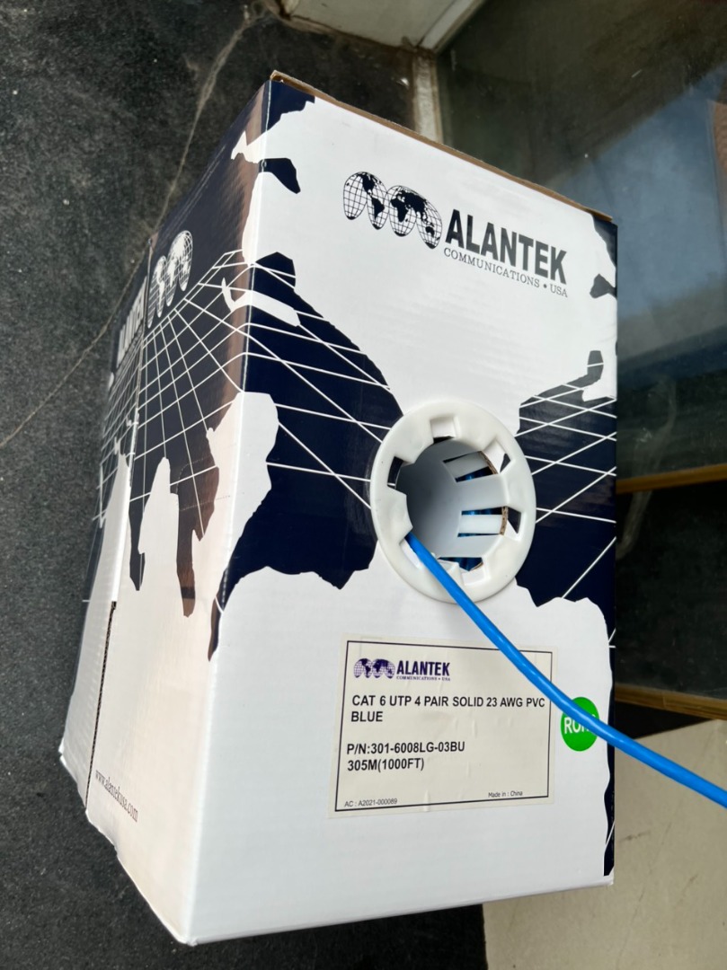 ALANTEK USA CAT6 UTP LAN CABLE PURE COPPER 23AWG 4 TWISTED PAIRS ...