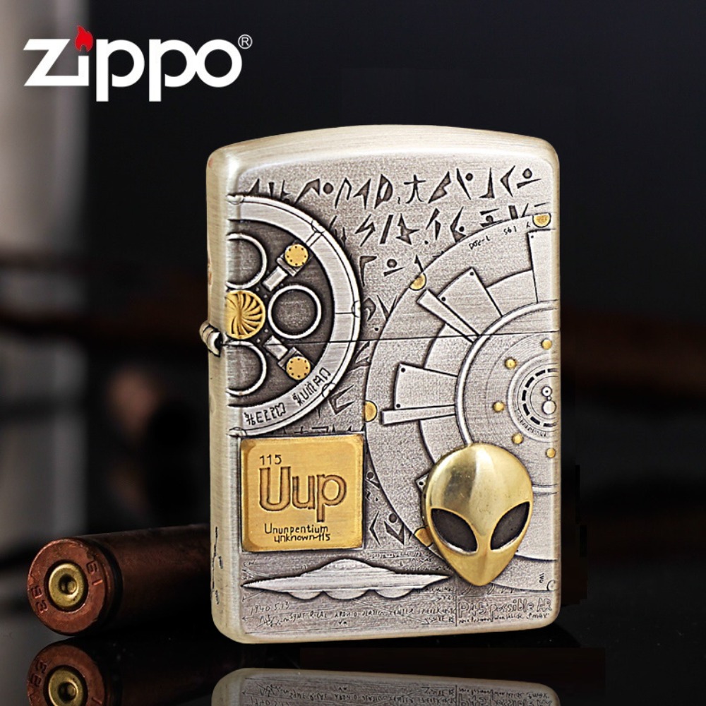 Armor Silver Gold Seal Alien Head Zippo Lighter, Hobbies & Toys ...