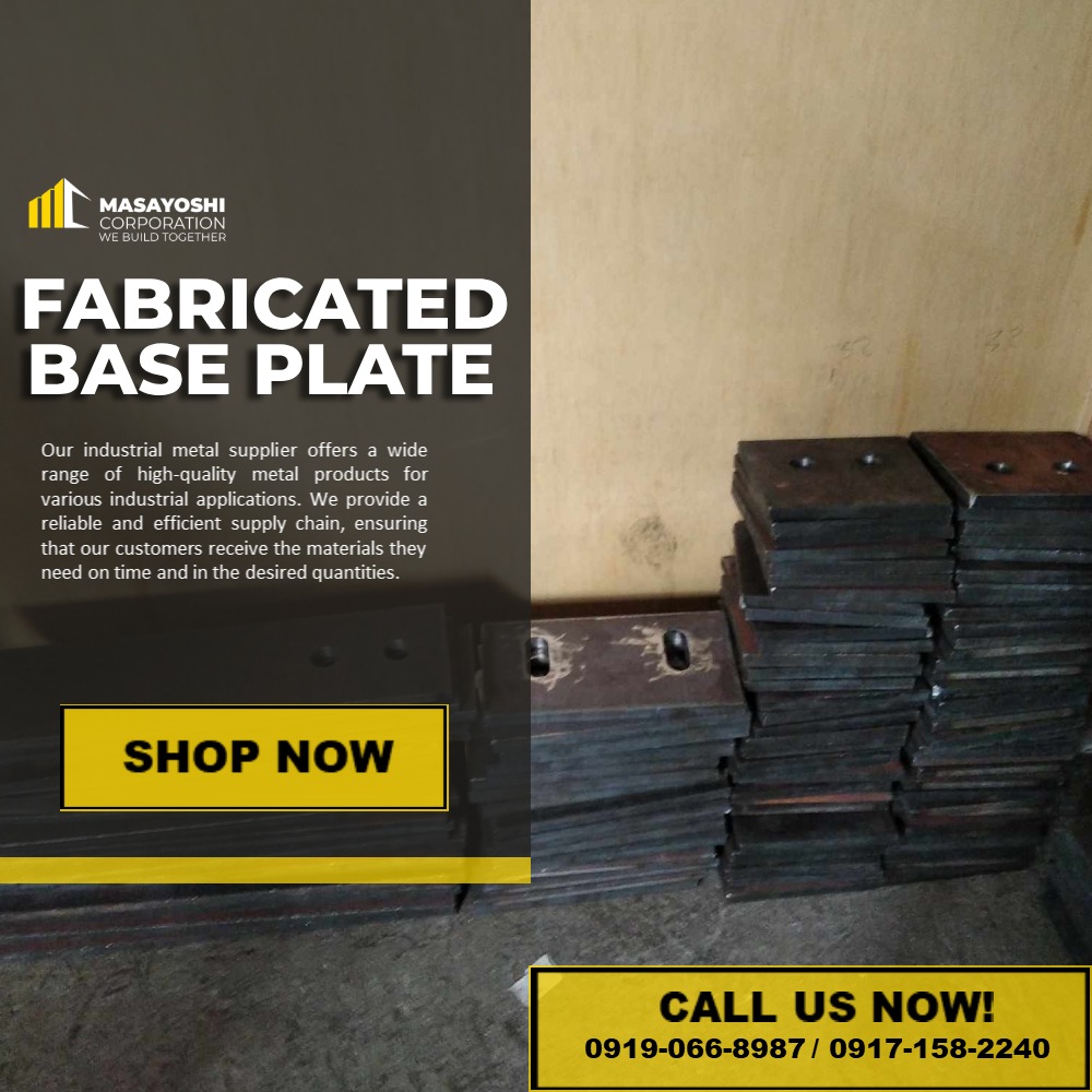 Baseplate 20mm x 400mm x 300mm x with 4 holes 50mm hole| Anchor Bolt ...