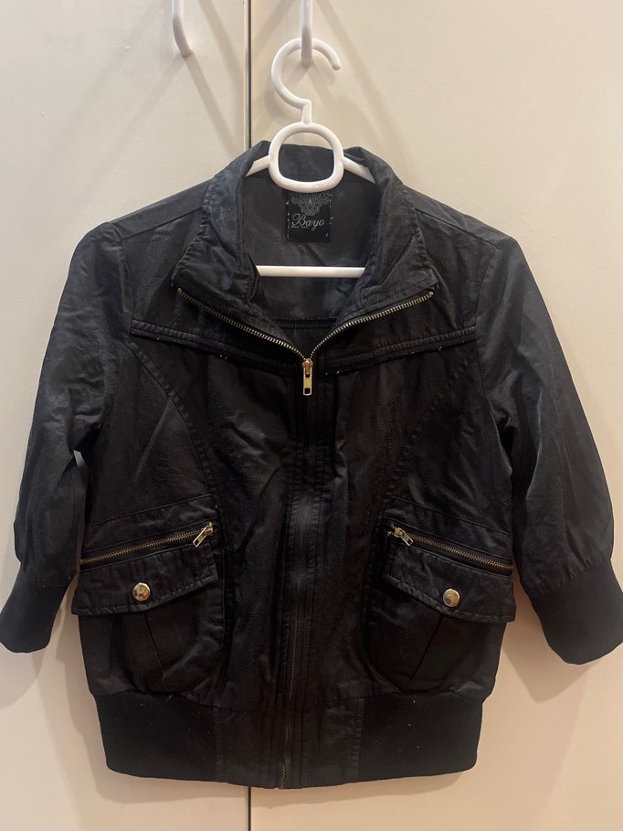 Bayo Black Bomber Jacket, Women's Fashion, Coats, Jackets and Outerwear ...