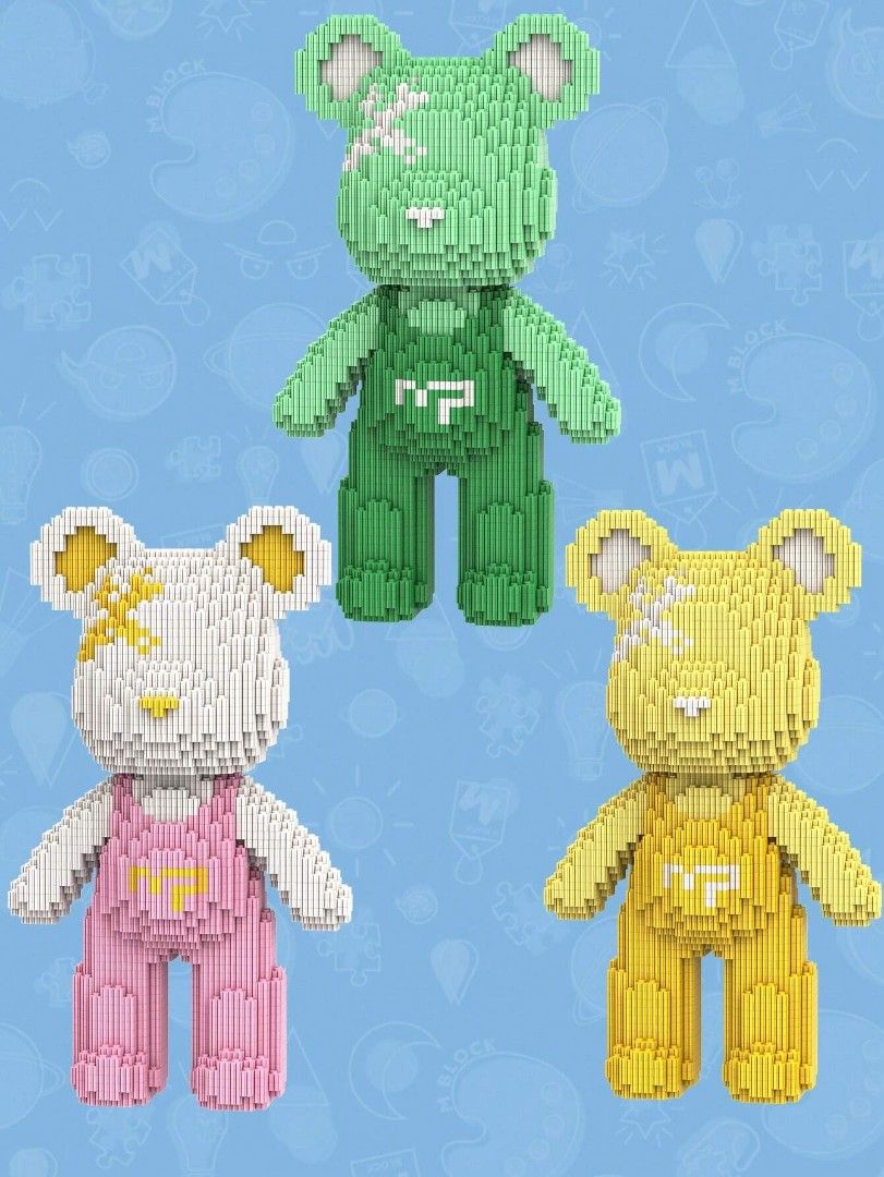 Bear brick building blocks, Hobbies & Toys, Toys & Games on Carousell