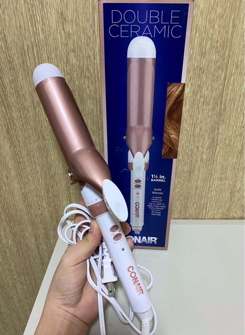 ConAir Double Ceramic Curling Iron (1.5 inch barrel), Beauty & Personal ...
