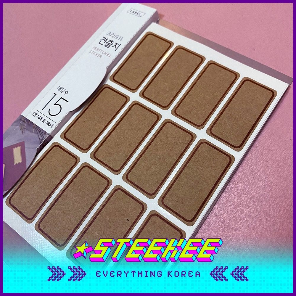 Daiso Kraft Paper Stickers 15 Sheets by Steekee Korea 1961, Hobbies ...