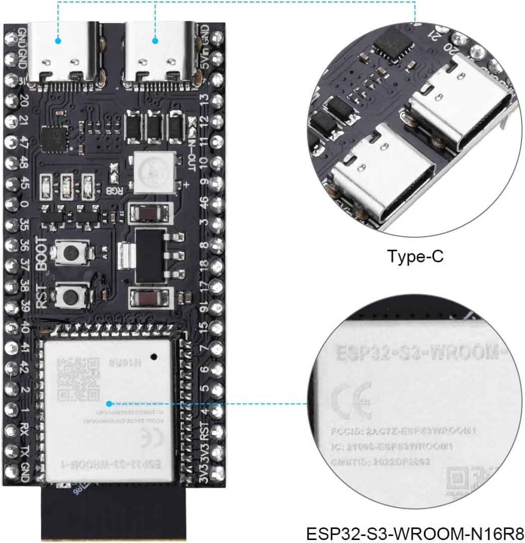 ESP32-S3 N16R8開發板 (已焊) ESP-S3 N16R8 Development Module ESP32-S3 ESP32 ...