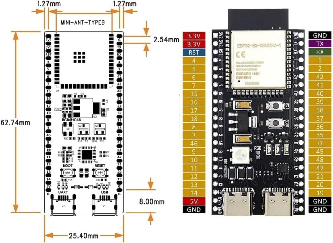 ESP32-S3 N16R8開發板 (已焊) ESP-S3 N16R8 Development Module ESP32-S3 ESP32 ...