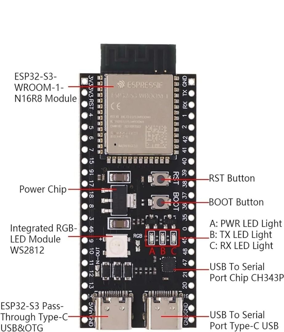 ESP32-S3 N16R8開發板 (已焊) ESP-S3 N16R8 Development Module ESP32-S3 ESP32 ...