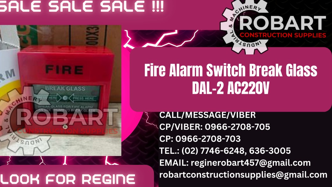 Fire Alarm Switch Break Glass DAL-2 AC220V, Commercial & Industrial ...