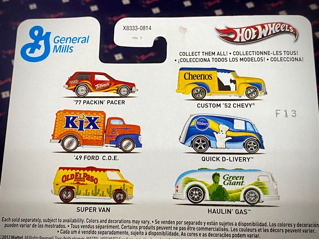Hot Wheels General Mills set > PILLSBURY Quick D-Livery > CHEERIOS ...