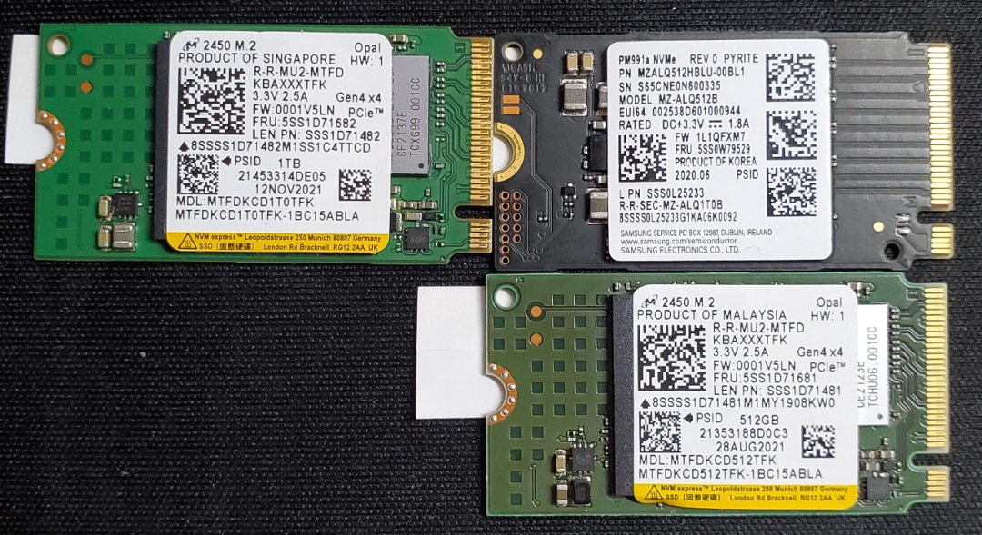 Laptop SSD 512GB 256GB 128GB M.2 2242 Used Gen4 Gen3 91-99% Health ...