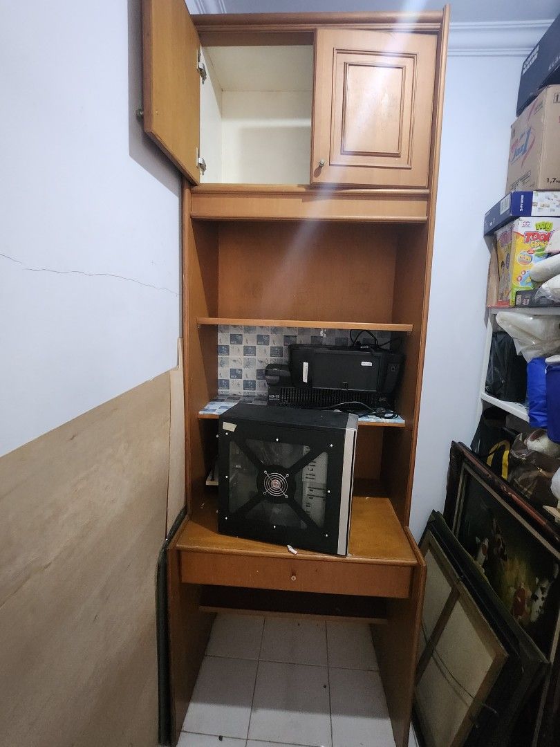 Lemari meja kayu meja belajar 80x55x240, Perabotan Rumah di Carousell