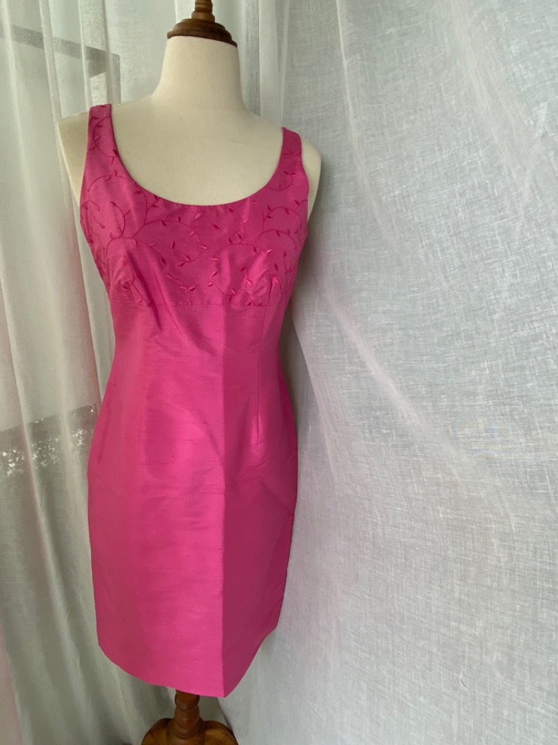 Liz Clairborne Petite vintage pink silk "Barbiecore" dress with jacket ...