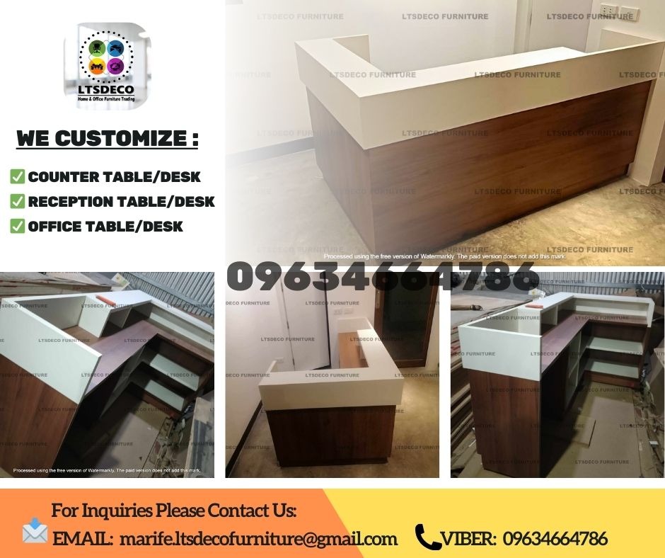 L-SHAPE COUNTER TABLE OFFICE PARTITION FURNITURES, Furniture & Home ...
