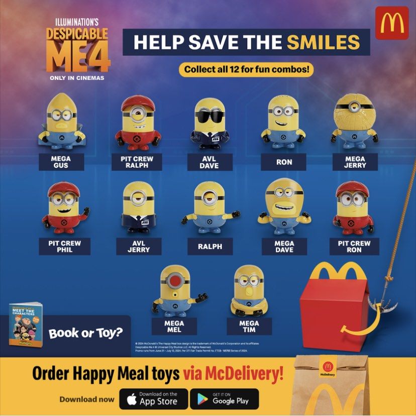 McDonald's Happy Meal Despicable Me 4 Toy PIT CREW RALPH June 2024 ...