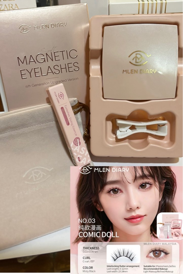 MLEN DIARY MAGNETIC EYELASHES in Comic Doll, Beauty & Personal Care ...