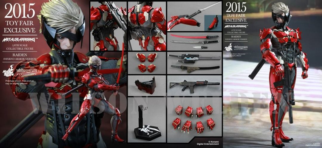 ORIGINAL HOT TOYS VGM19 METAL GEAR RISING RAIDEN (INFERNO ARMOR VERSION ...