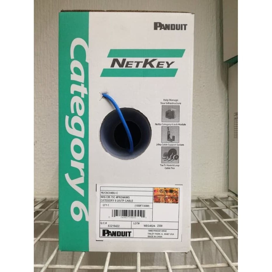 PANDUIT CAT6 UTP CABLE 305M Pure Copper Indoor 24awg 4PAIR TWISTED ...