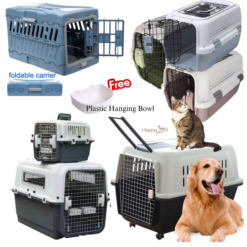 Pet Travel Carrier Box Cat Dog Small Animals 2 Door Travel Kennel Crate ...
