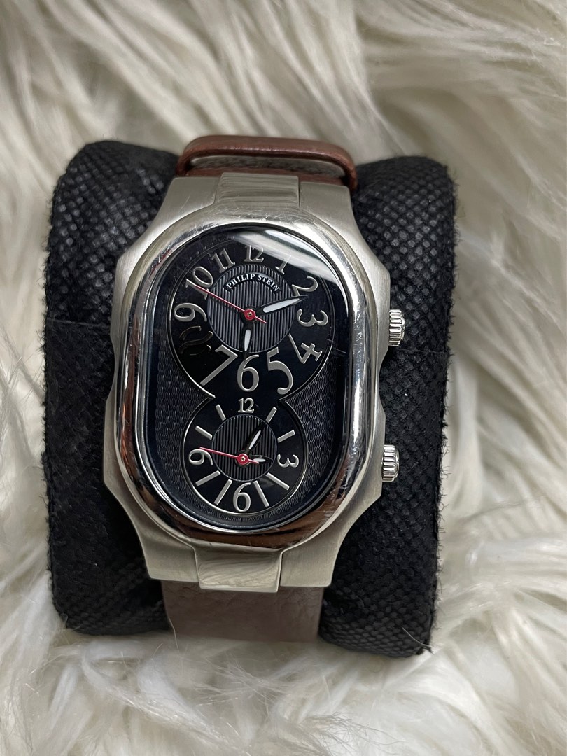 PHILIP STEIN SIGNATURE Dual Time black Dials mens watch, Luxury ...