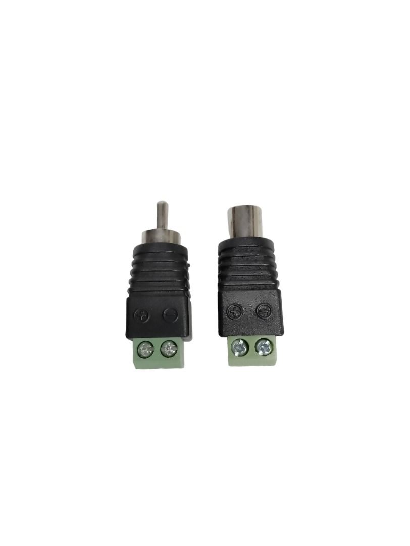 RCA PLUG to 2-PIN AV SCREW TERMINAL SOLDERLESS ADAPTER, BEST FOR ...