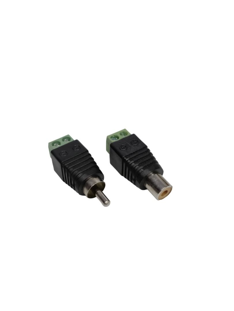RCA PLUG to 2-PIN AV SCREW TERMINAL SOLDERLESS ADAPTER, BEST FOR ...