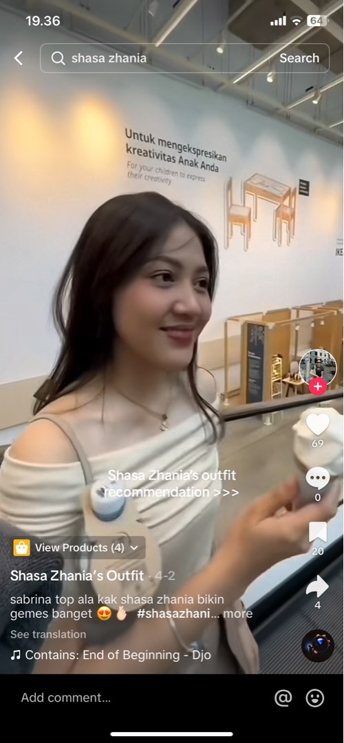 Sabrina Top Oat, Fesyen Wanita, Pakaian Wanita, Atasan di Carousell