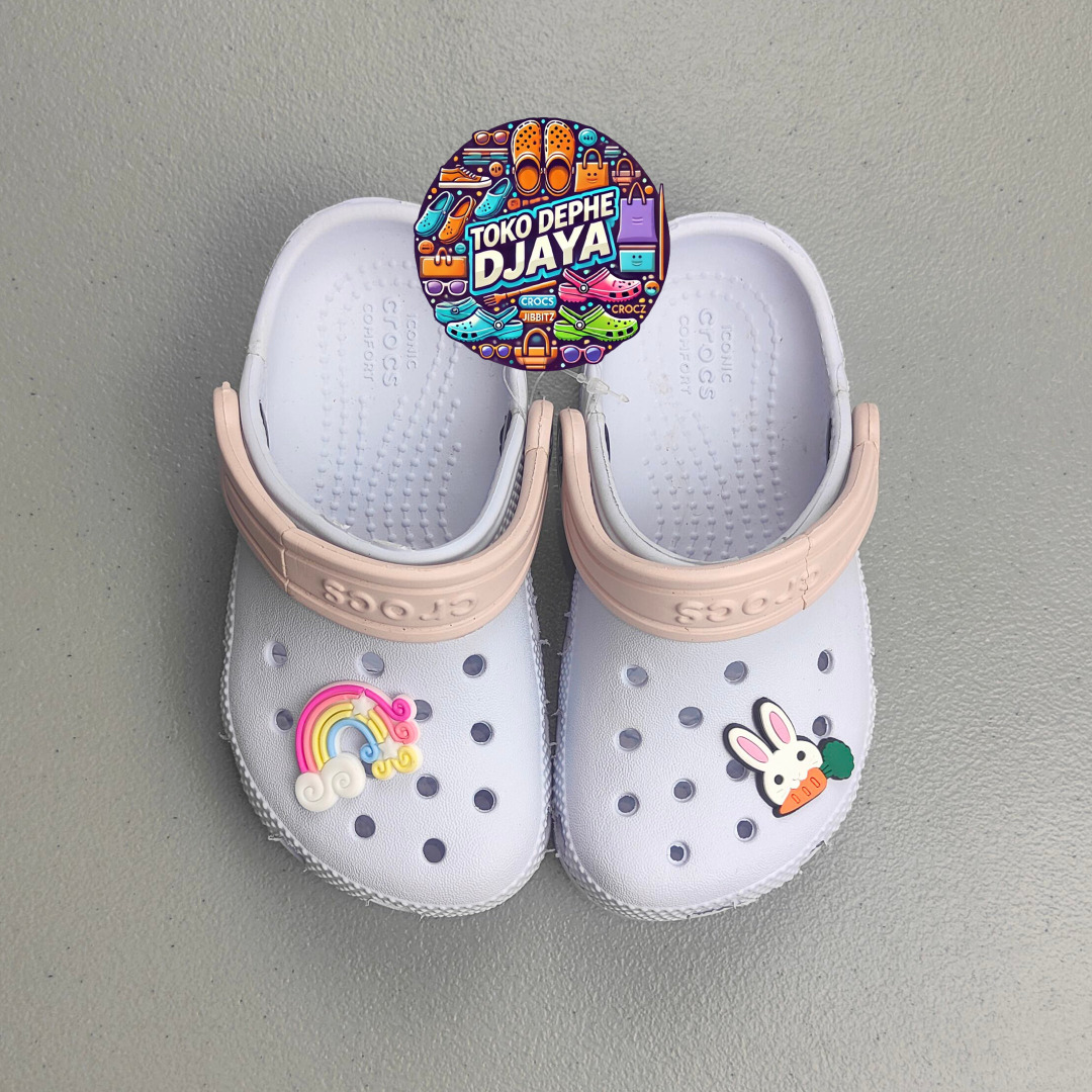 Sendal Crocs Ukuran 25-26 (C8 Crocs) Biru Muda Tali Krem Original ...