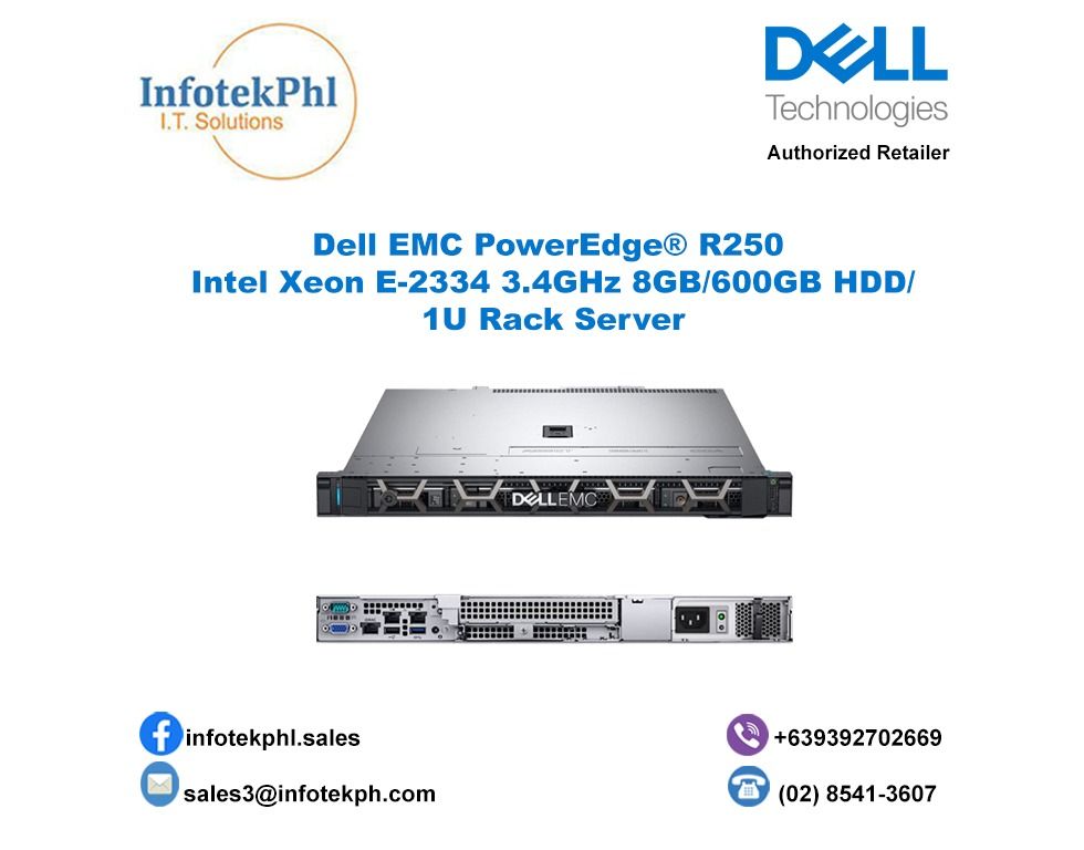 Server Dell PowerEdge Rackmount Server R250, Computers & Tech, Office ...