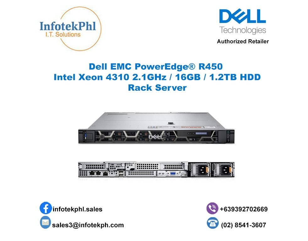 Server Dell PowerEdge Rackmount Server R450 , Computers & Tech, Office ...