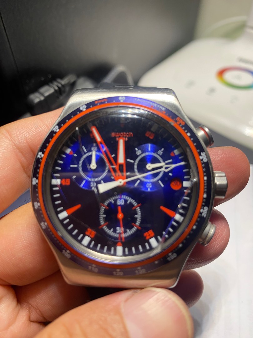 Swatch Irony Chrono Hookup Broken Glass, Men's Fashion, Watches & Accessories, Watches on Carousell