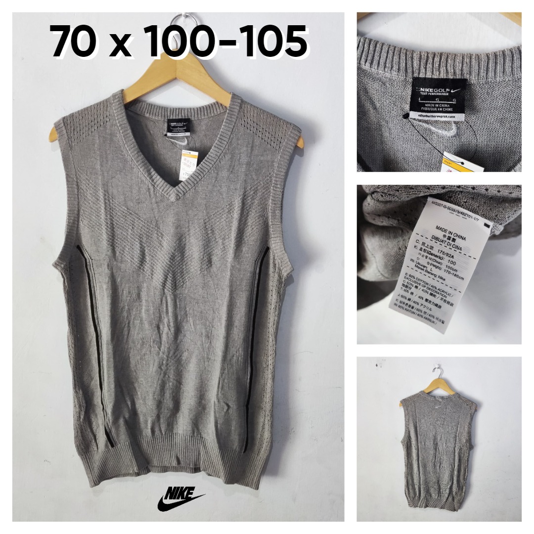 Vest Rajut Nike Golf Abu Size L Pria Wanita Atasan Outer Rompi Knit ...