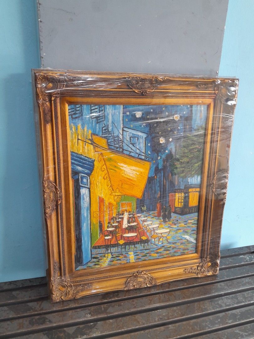 Wood Monet Van Gogh Frame Oil Painting Length 27" x Height 31 ...