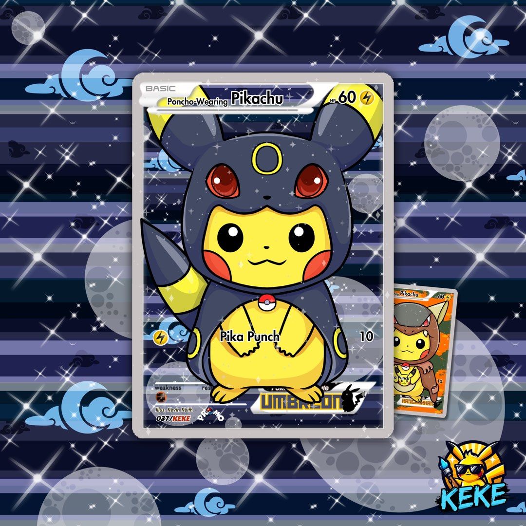 037/KEKE - Poncho-wearing Pikachu (Umbreon), Hobbies & Toys, Toys ...