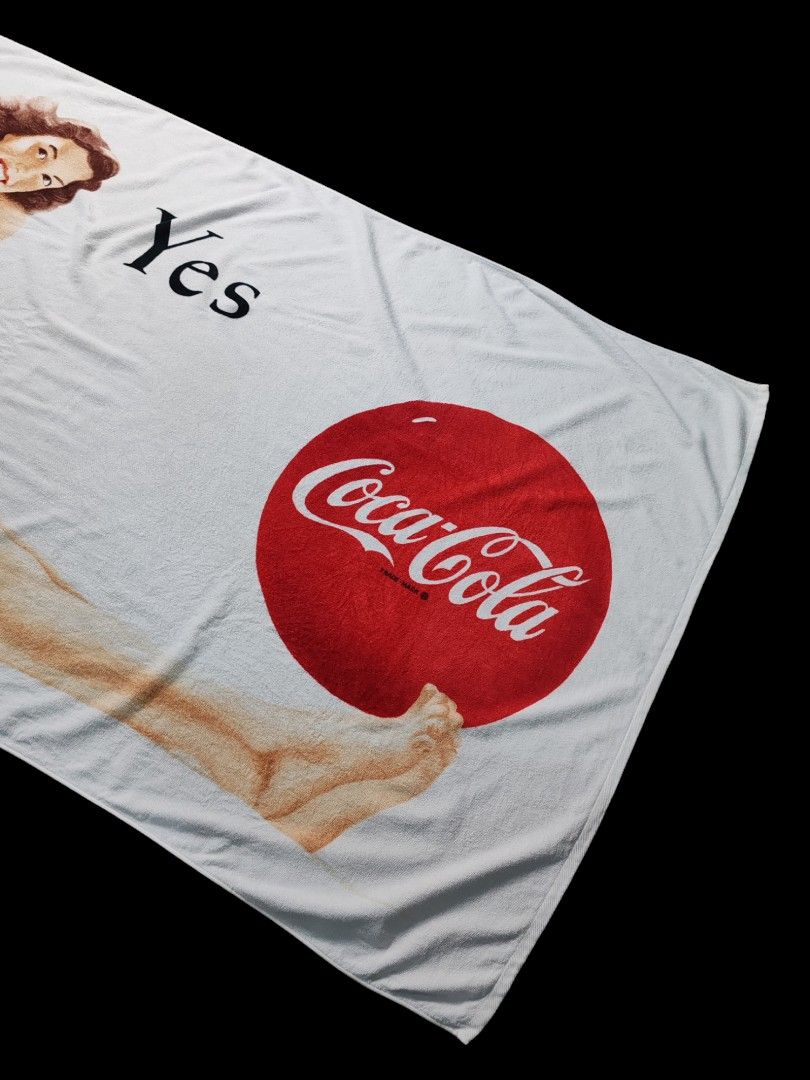 1995 Coca Cola Coke large towel beach tuala deco wallpaper vintage ...