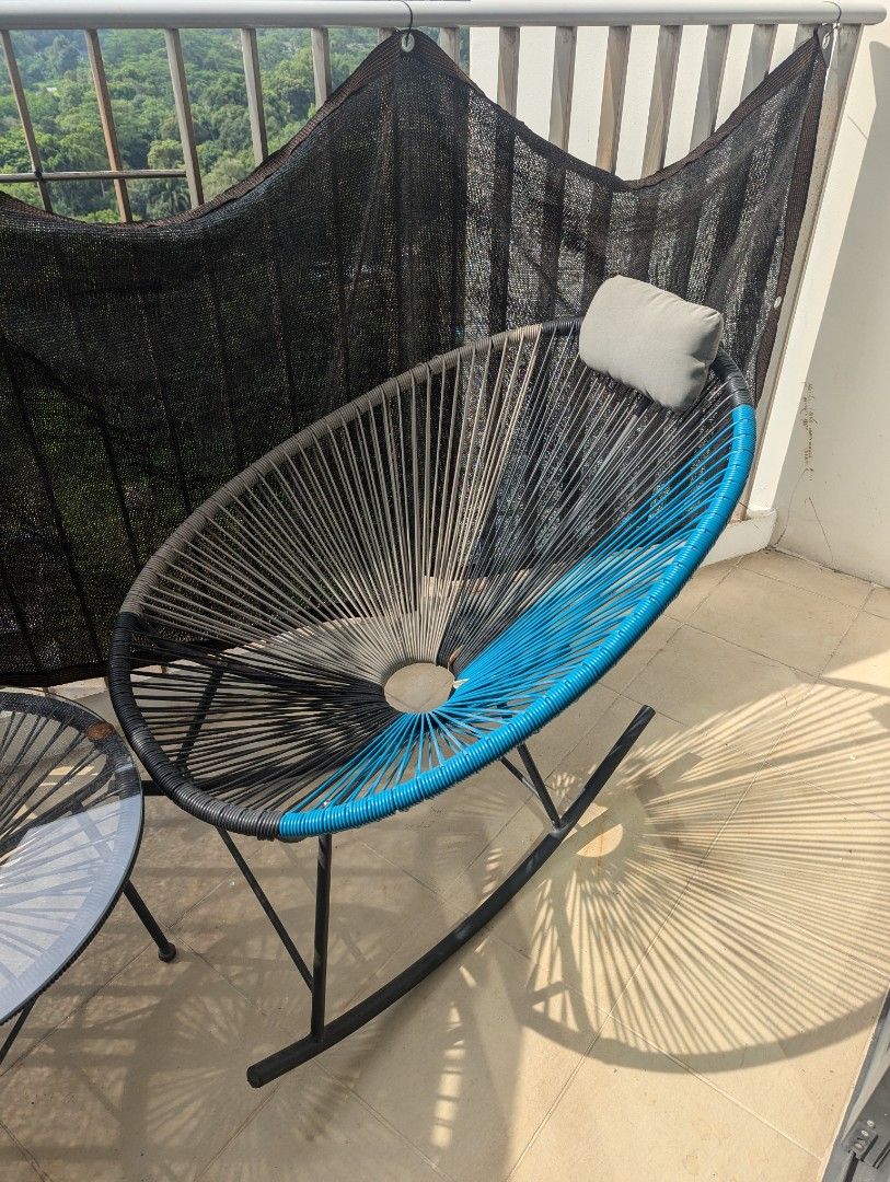 2 X outdoor rocking chairs and side table Hipvan Furniture Home Living Outdoor Furniture on Carousell
