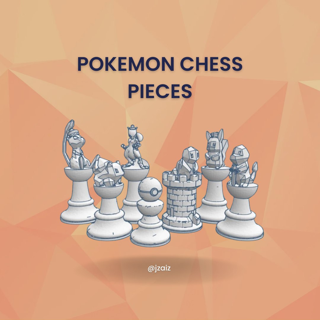 3D Printed Pokemon Chess Set, Hobbies & Toys, Stationery & Craft, Art ...