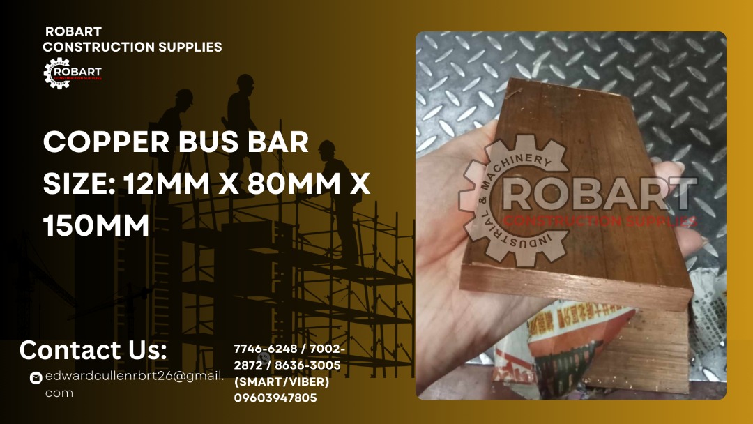 Copper Bus Bar Size: 12mm x 80mm x 150mm, Commercial & Industrial ...