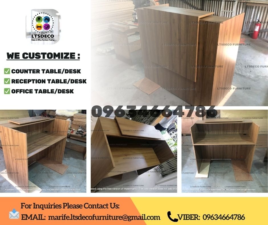 counter table desk laminated finish office partition furnitures ...