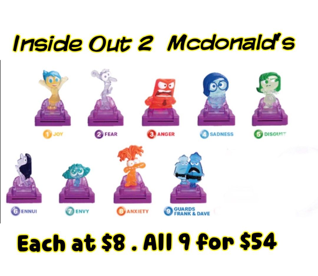 Disney Pixar Inside out 2 USA McDonald’s Disgust Ennui Envy Anxiety ...