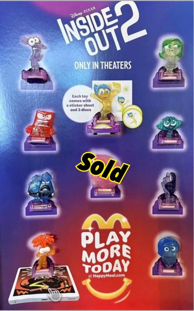 Disney Pixar Inside out 2 USA McDonald’s Disgust Ennui Envy Anxiety ...