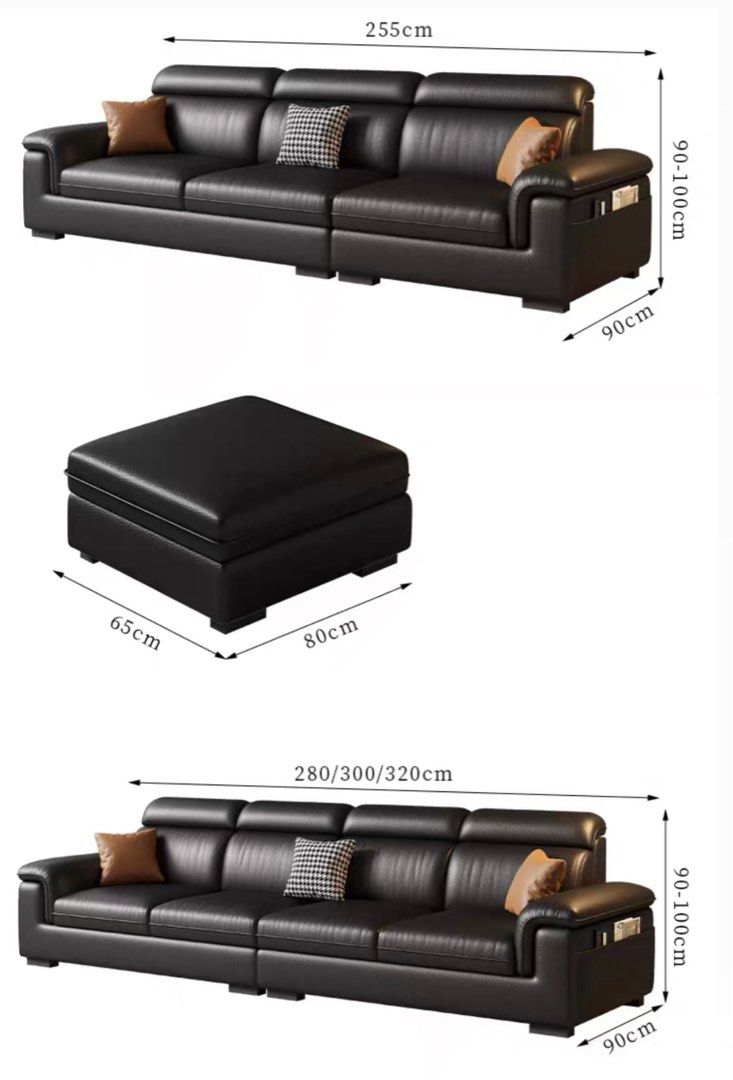 DUSTEN Modern Genuine Leather Sofa on Carousell